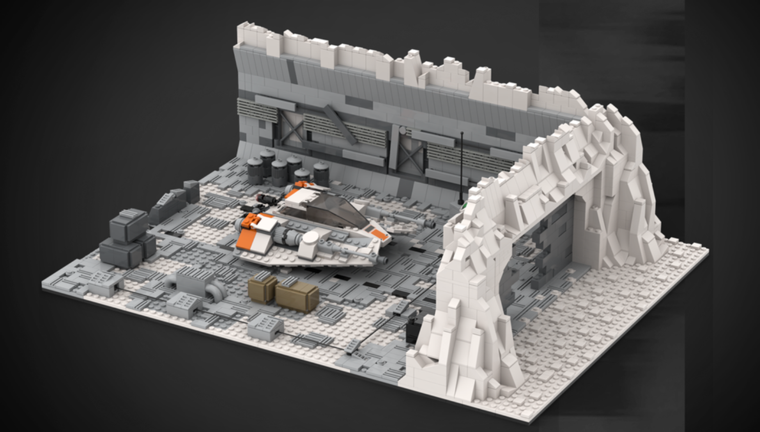 Hoth Hanger MOC WITH SNOWSPEEDER