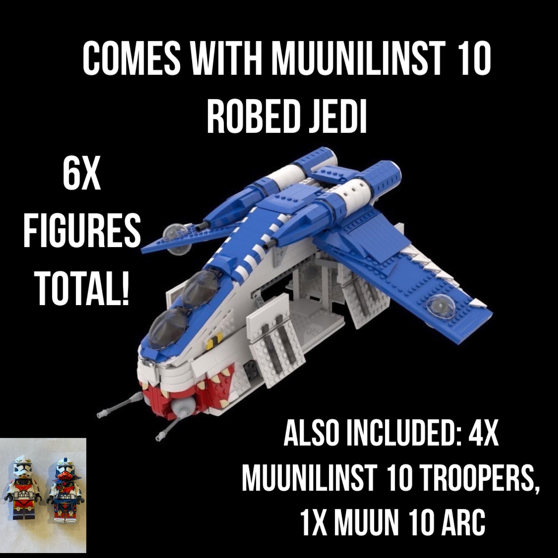 13833: REPUBLIC GUNSHIP (MUUNILINST 10 ARC V2 BLUE)